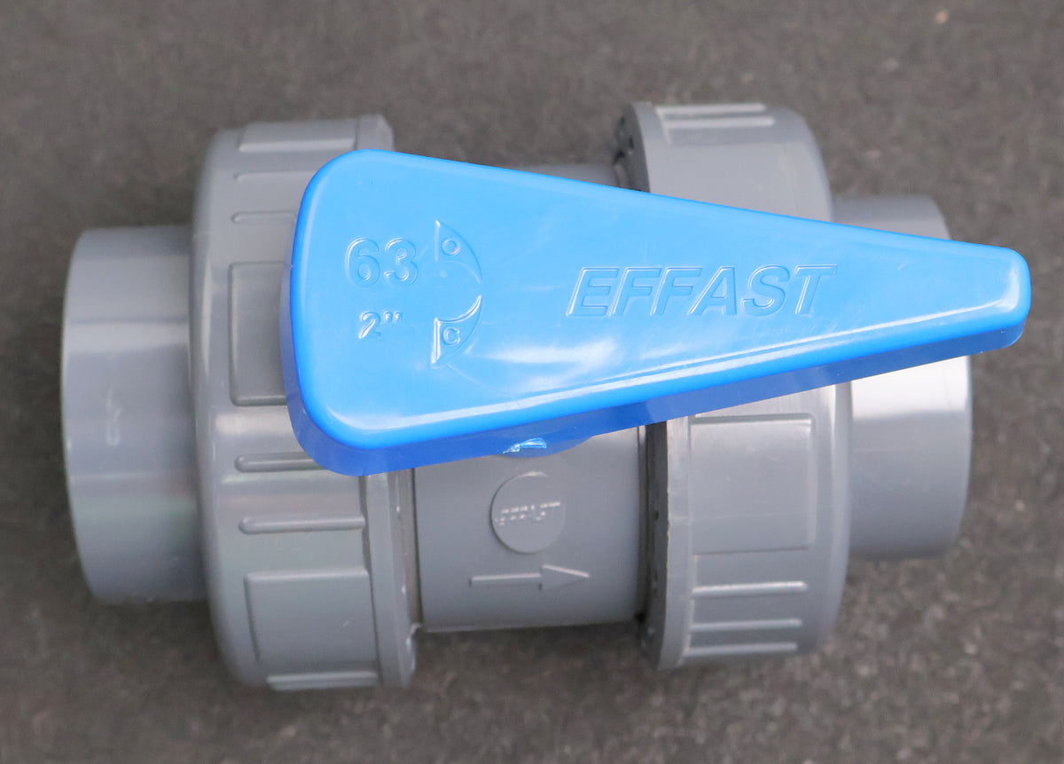 EFFAST Kugelhahn PVC PN16 DN50 2'' Ø 63mm unbenutzt — happy-parts.de