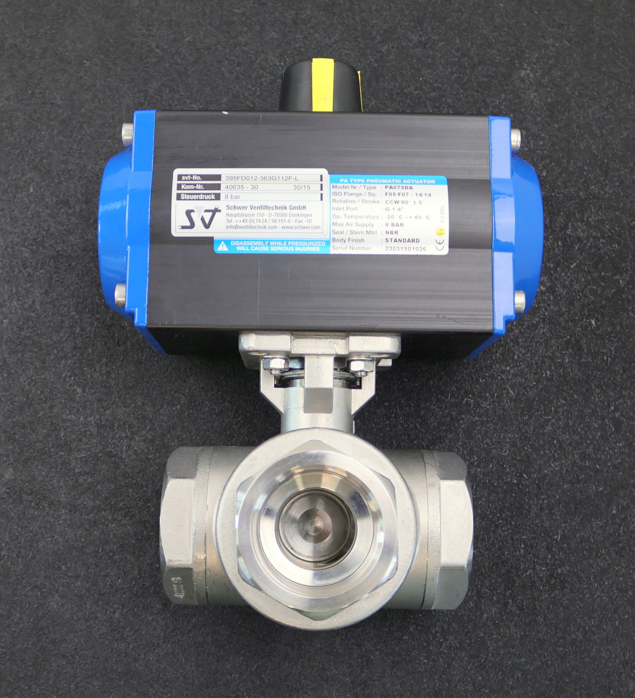 SV pneumatischer Stellantrieb Type PA075DA svt-No. 395FD012-363G112F-L ...