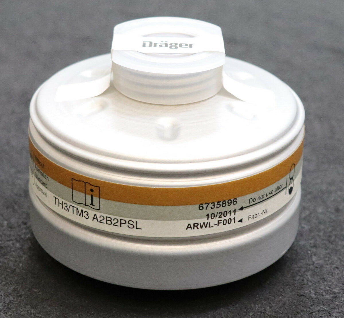 DRÄGER Bel Air Atemfilter Typ 620 Serien-Nr. 6735896 ARWL-F001 A2B2 P3 ...