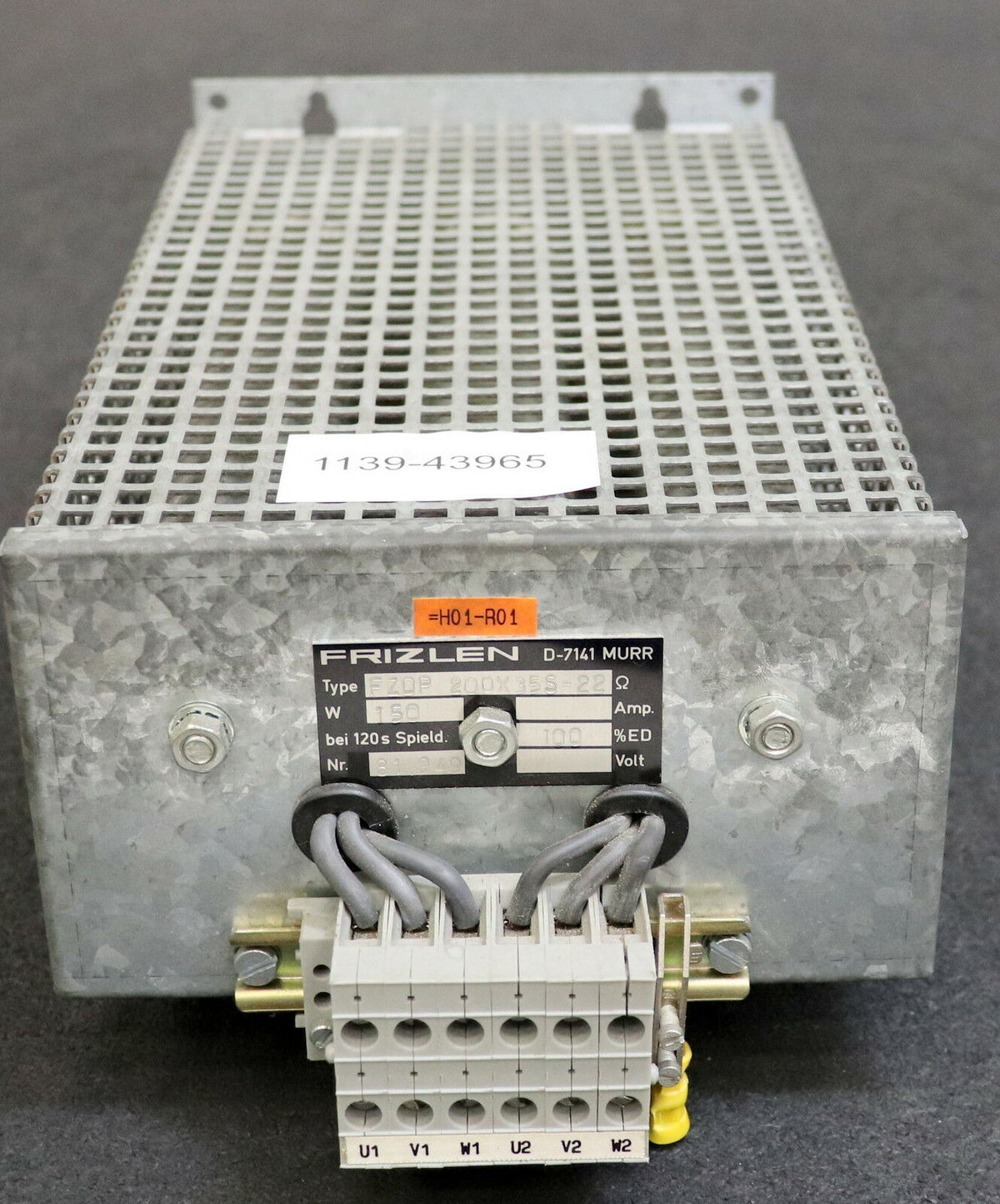 FRIZLEN Rohrfestwiderstand FZDP 200x35S-22 Ohm 150W 100% ED gebraucht ...