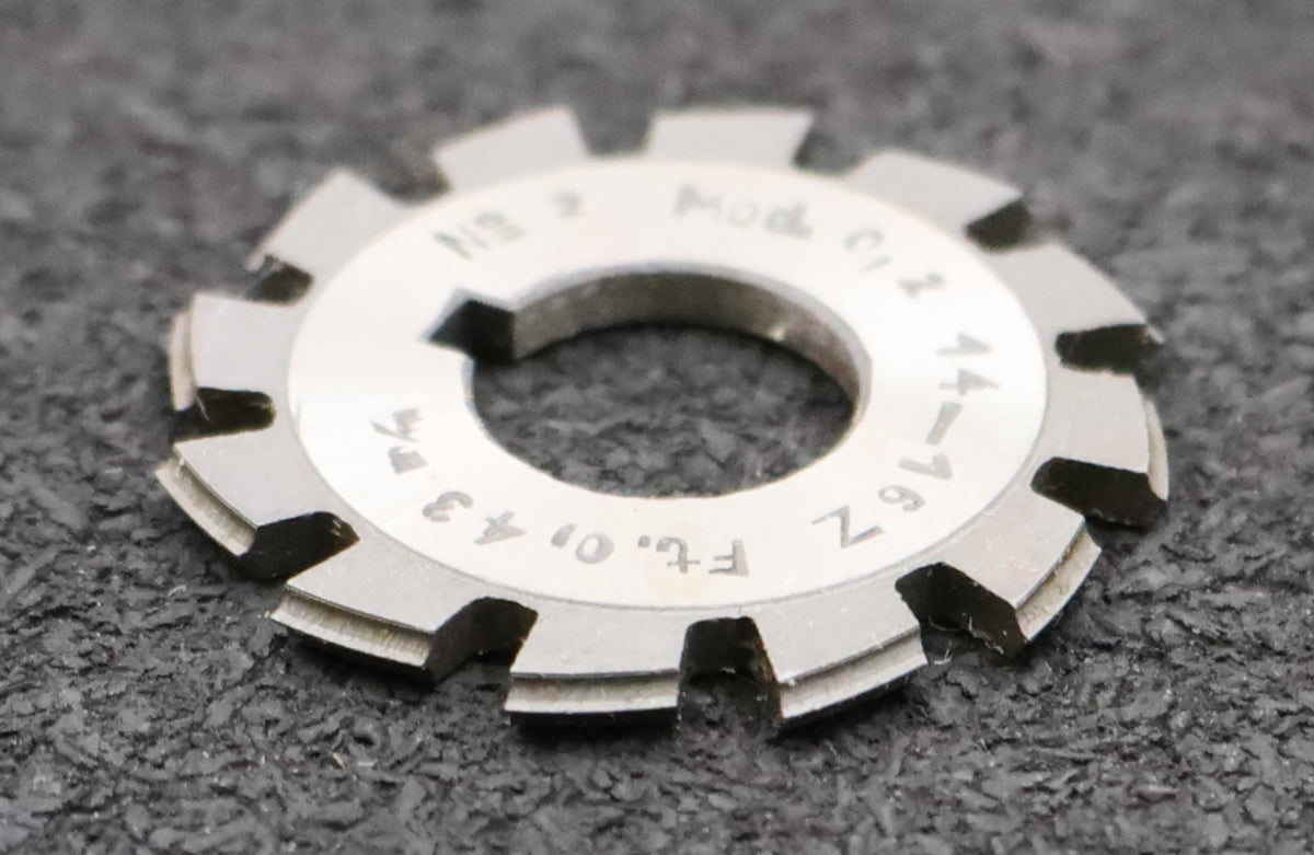 DOLD Zahnformfräser m= 0,2mm No. 2 für Z= 14-16 EGW 15° gear profile c ...